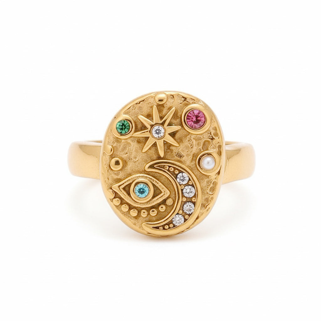 Celestial Ward Ring - Waterproof Jewelry | Tarnish Resistant and Hypoallergenic – AUROMEO