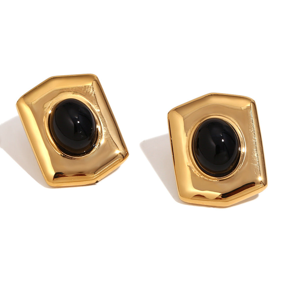 Melania Earrings - Black Onyx – Auromeo